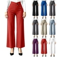 Bloomae Dress Work Pants Women's Stretchy Bootcut Leg Button Slacks ...