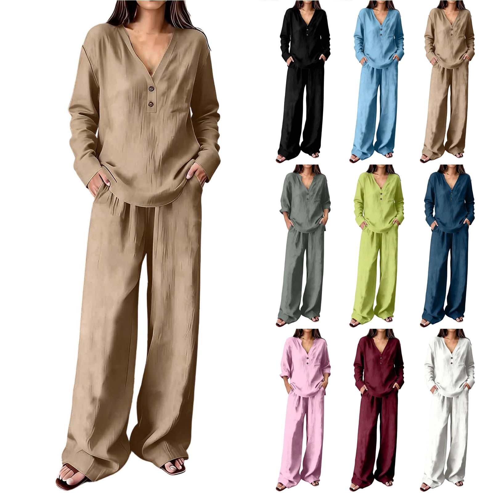 Bloomae Matching Two Piece Lounge Sets for Women Trendy Summer Roll-up ...
