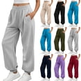 Bloomae Sweatpants Women Baggy Elastic High Waisted Cinch Bottom ...