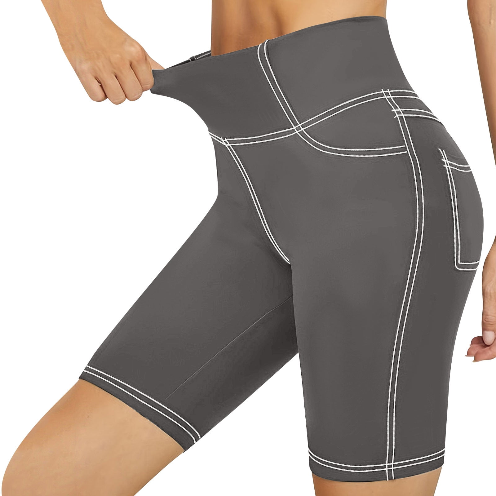 Bloomae Tummy Control Biker Shorts Women with Pockets Butt Lifting ...