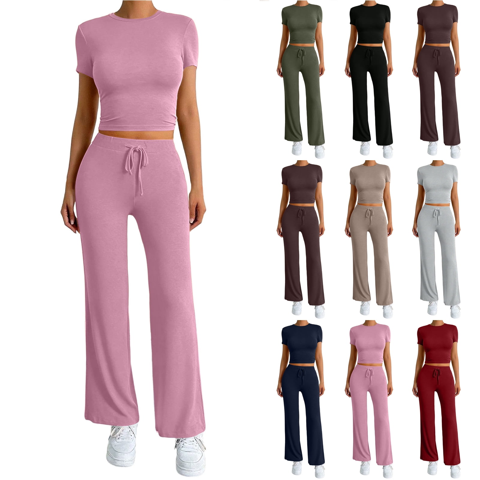 Bloomae Two Piece Workout Sets for Women - Summer Outfits 2 Piece Short ...