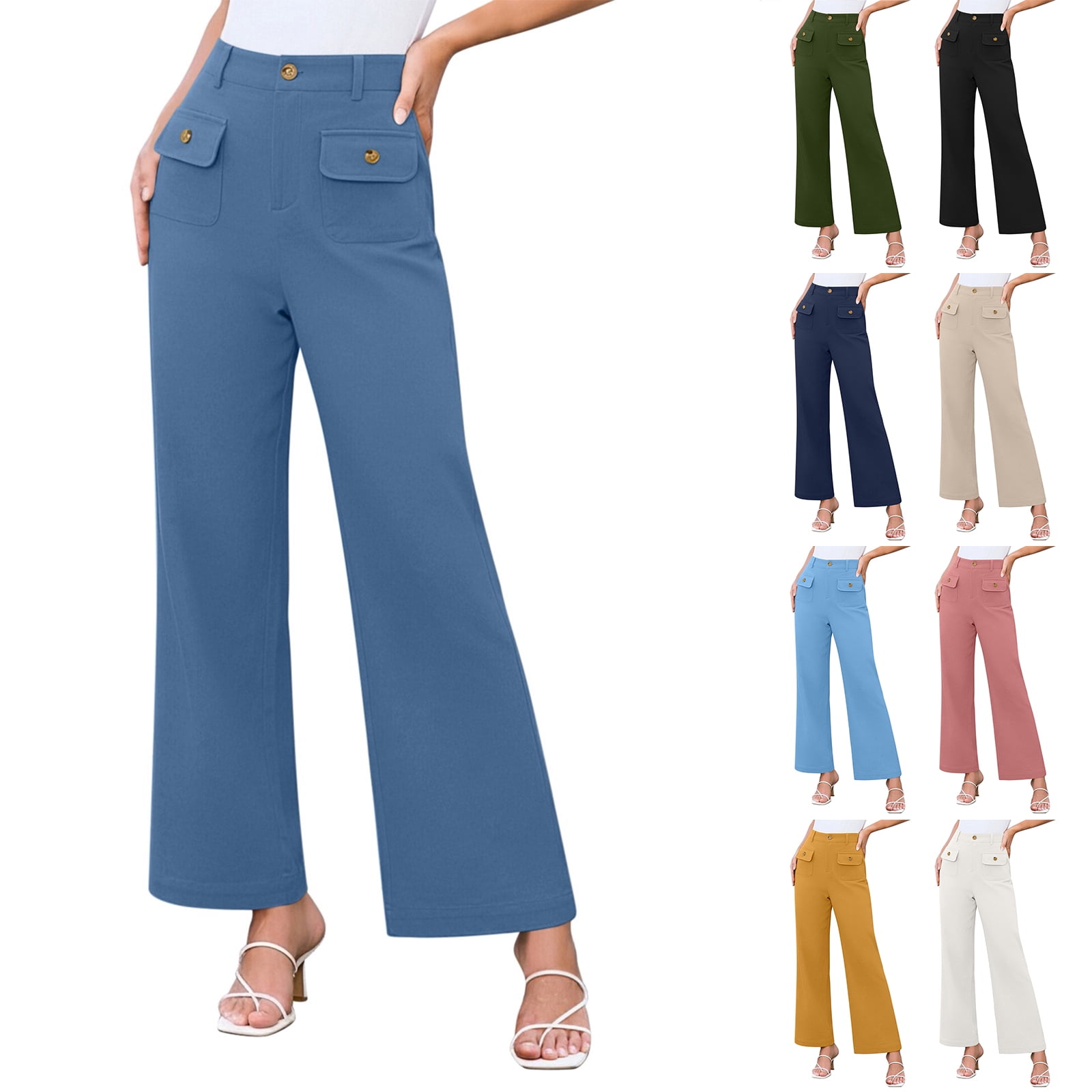 Bloomae Wide Leg Dress Pants for Womens Stretch High Waist Pants for ...