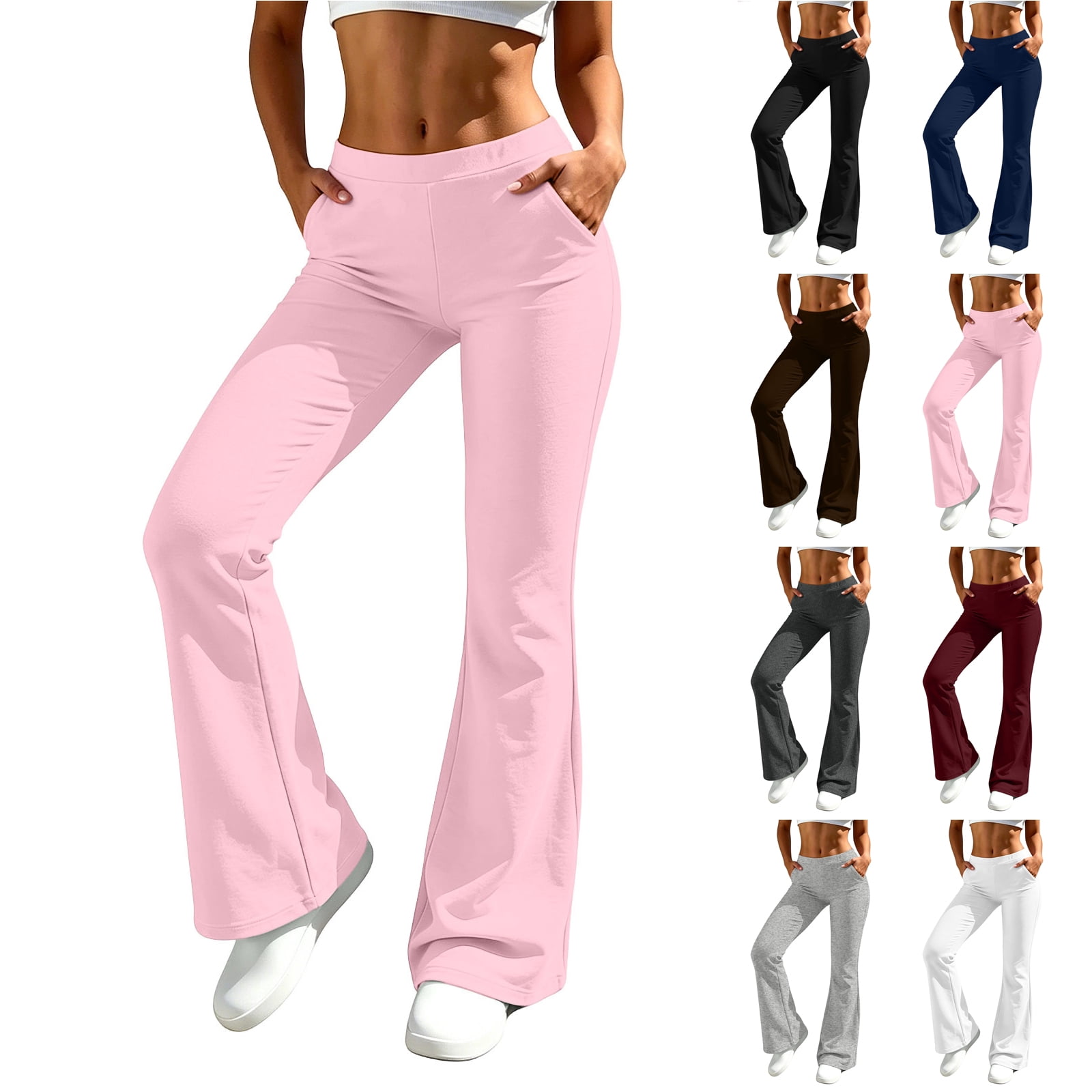 Bloomae Women Flare Leggings Elastic High Waist Bootcut Yoga Pants ...