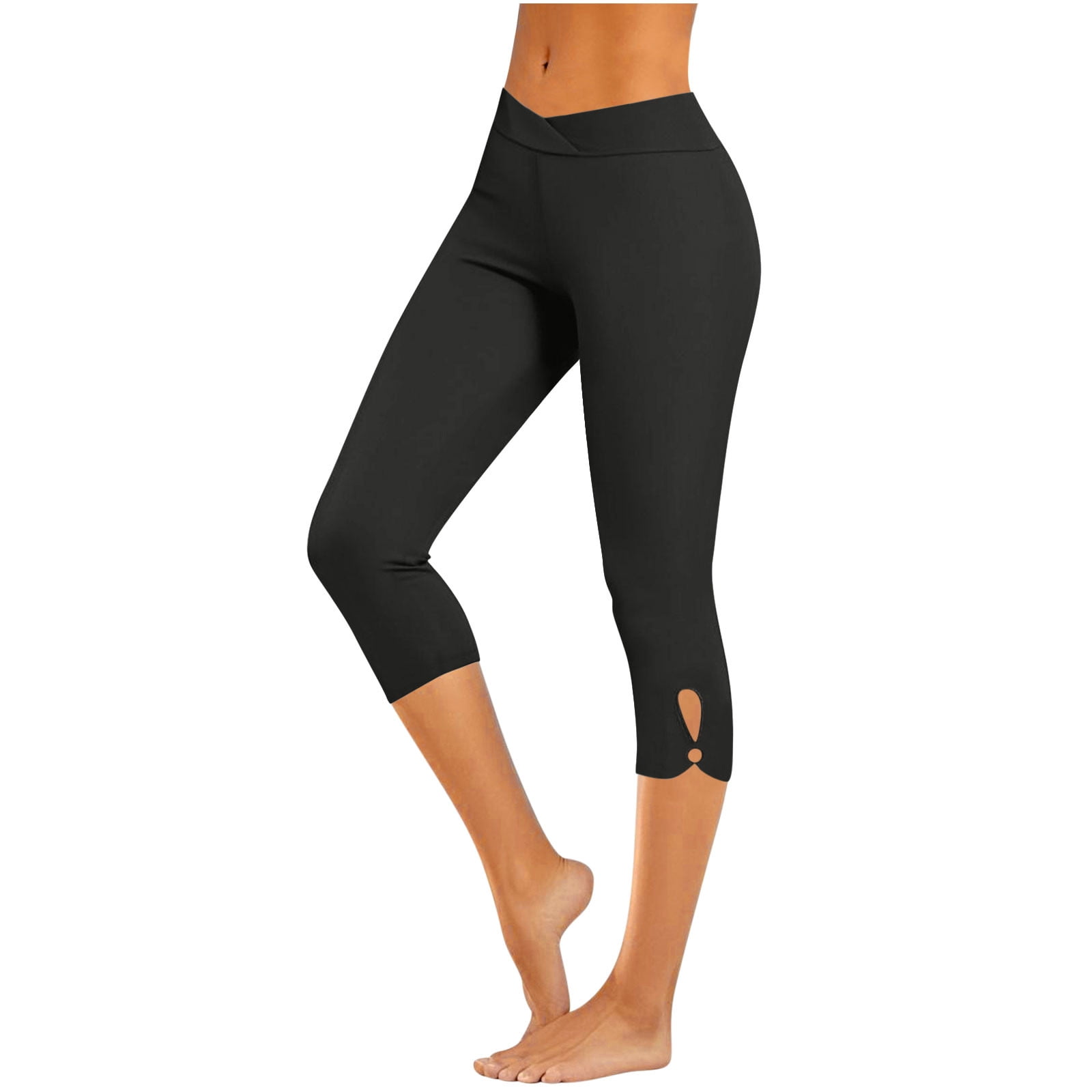 Bloomae Women Hidden Scrunch Butt Lifting Capri Leggings Sexy V ...