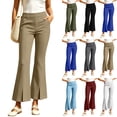Bloomae Womens High Waist Dress Flared Pants Business Casual Work ...