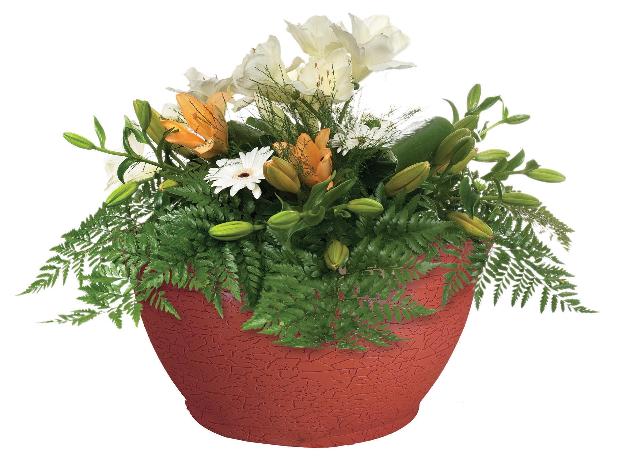 Bloomers 14" Porch Planter - Textured Flower Pot and Herb Garden ...