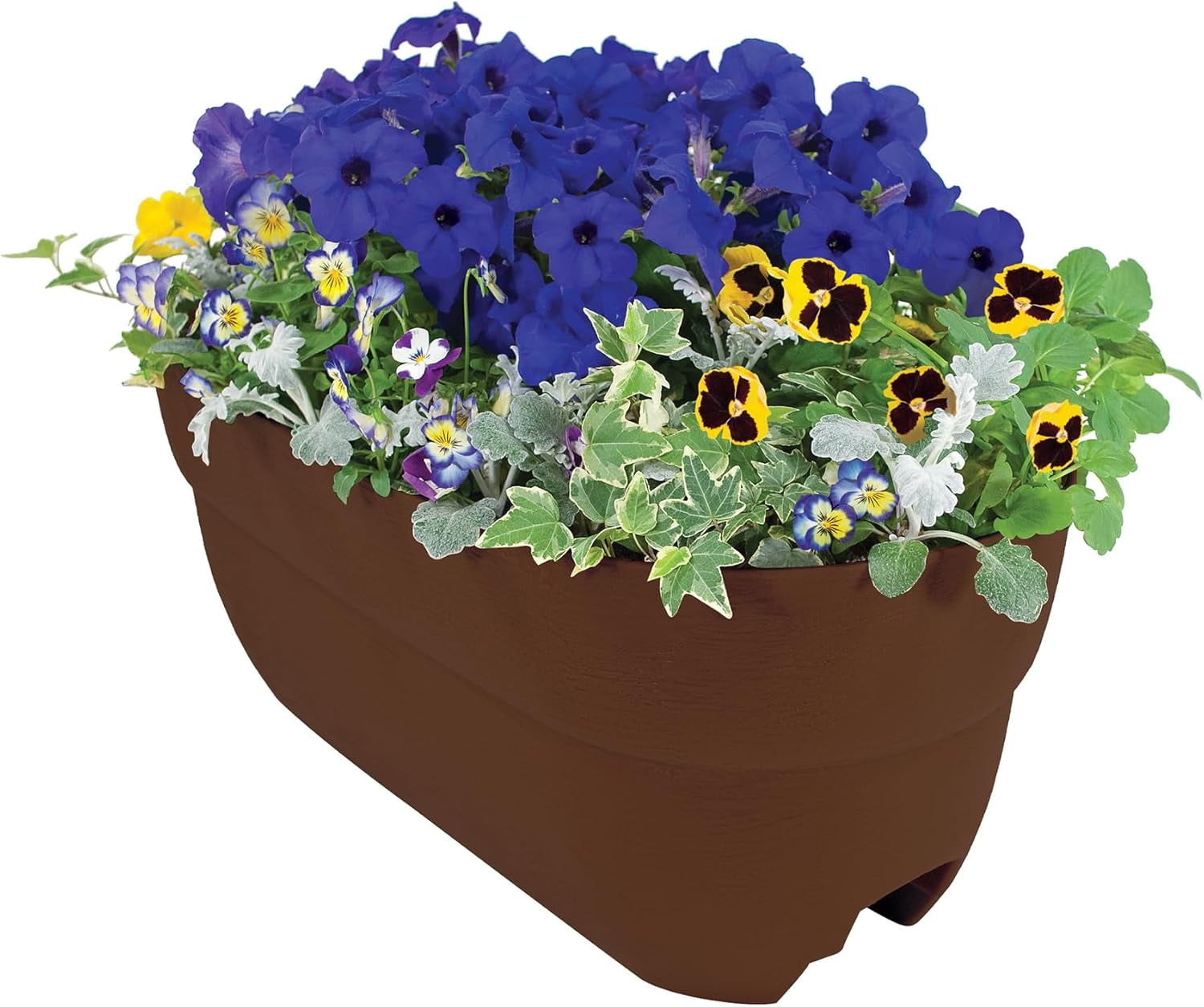 Bloomers Railing Planter with Drainage Holes – 24" Weatherproof Resin ...