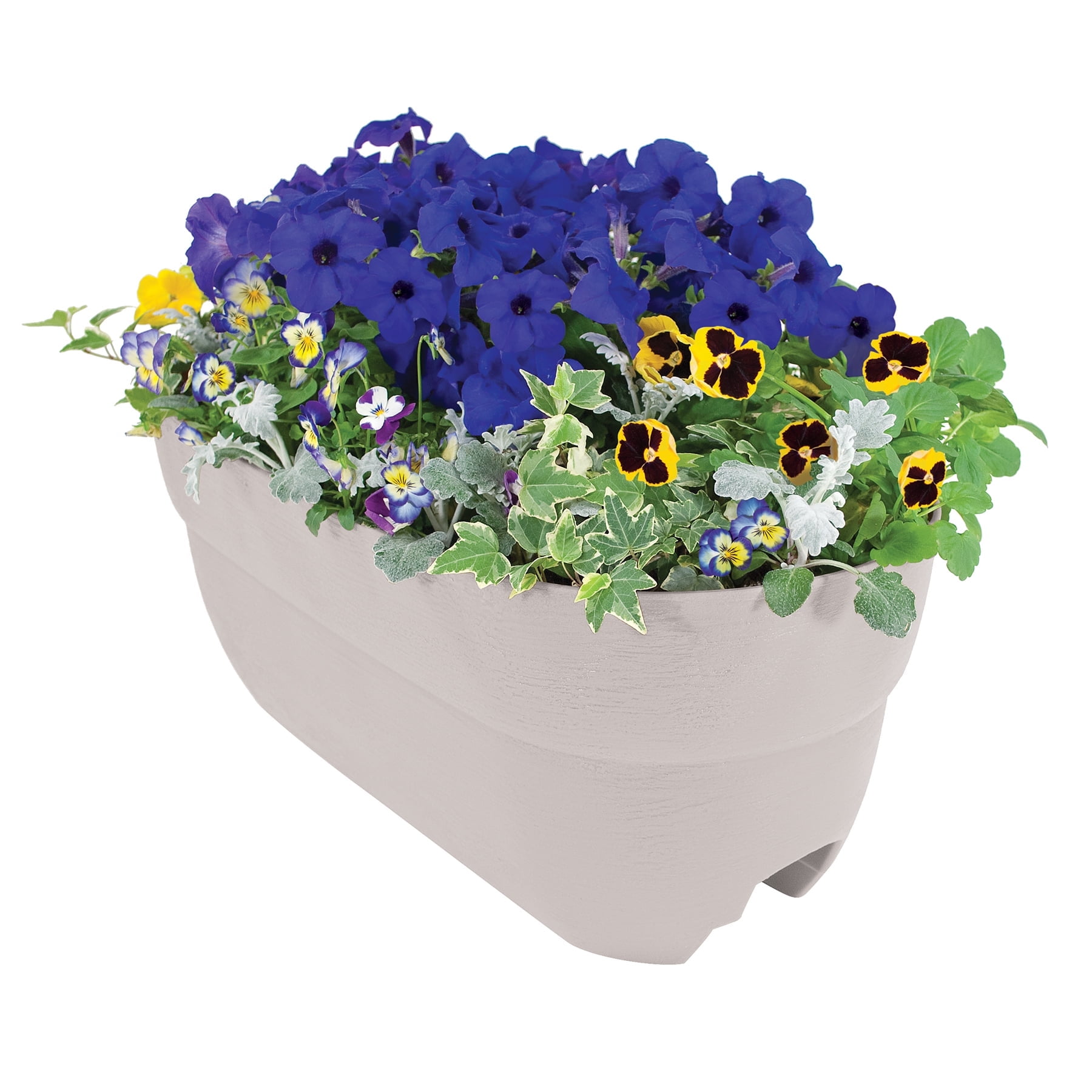 Bloomers Railing Planter with Drainage Holes – 24" Weatherproof Resin ...
