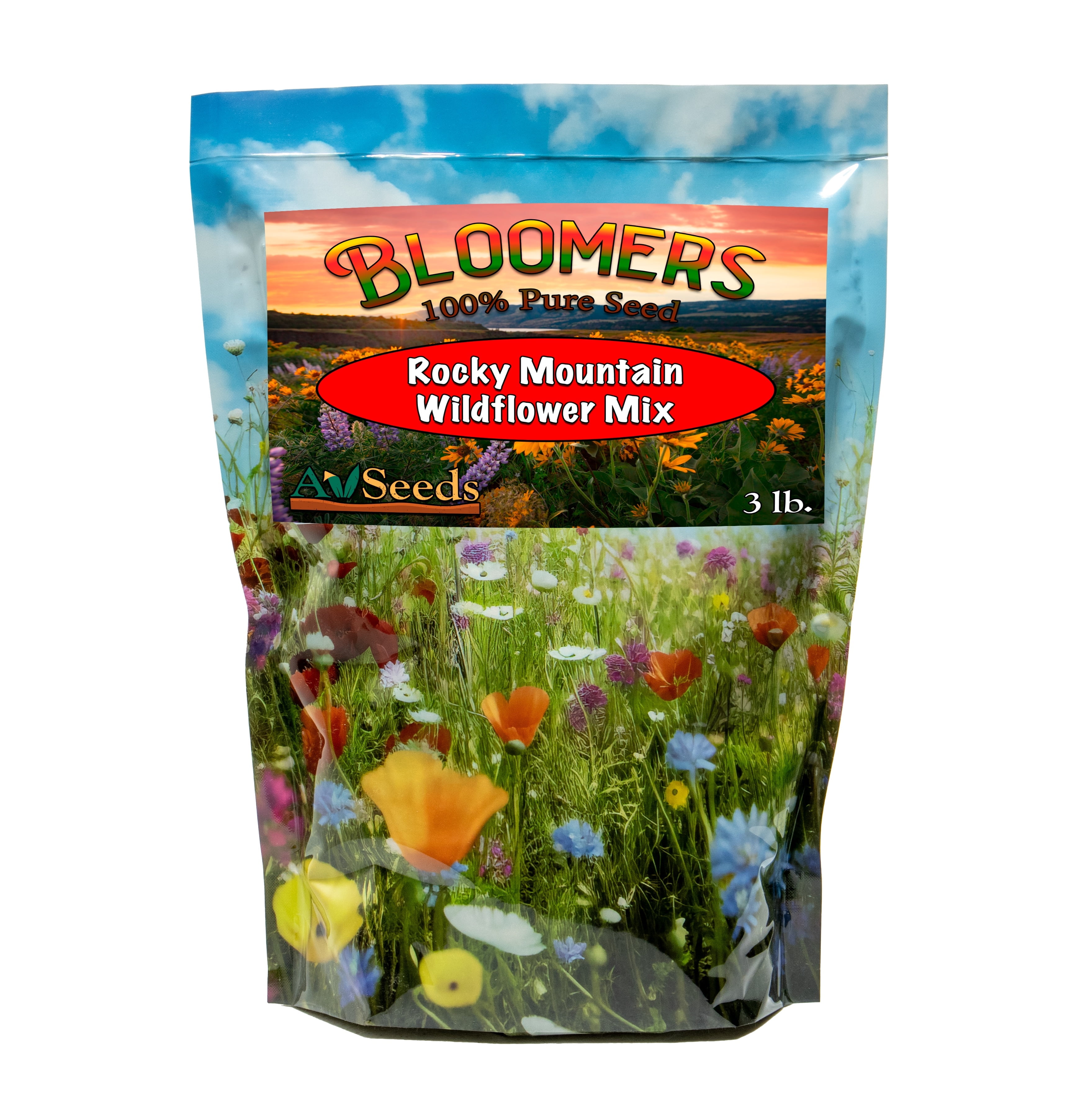 Bloomers 3LB Rocky Mountain Wildflower Mix - 100% Pure Seed, All Season ...