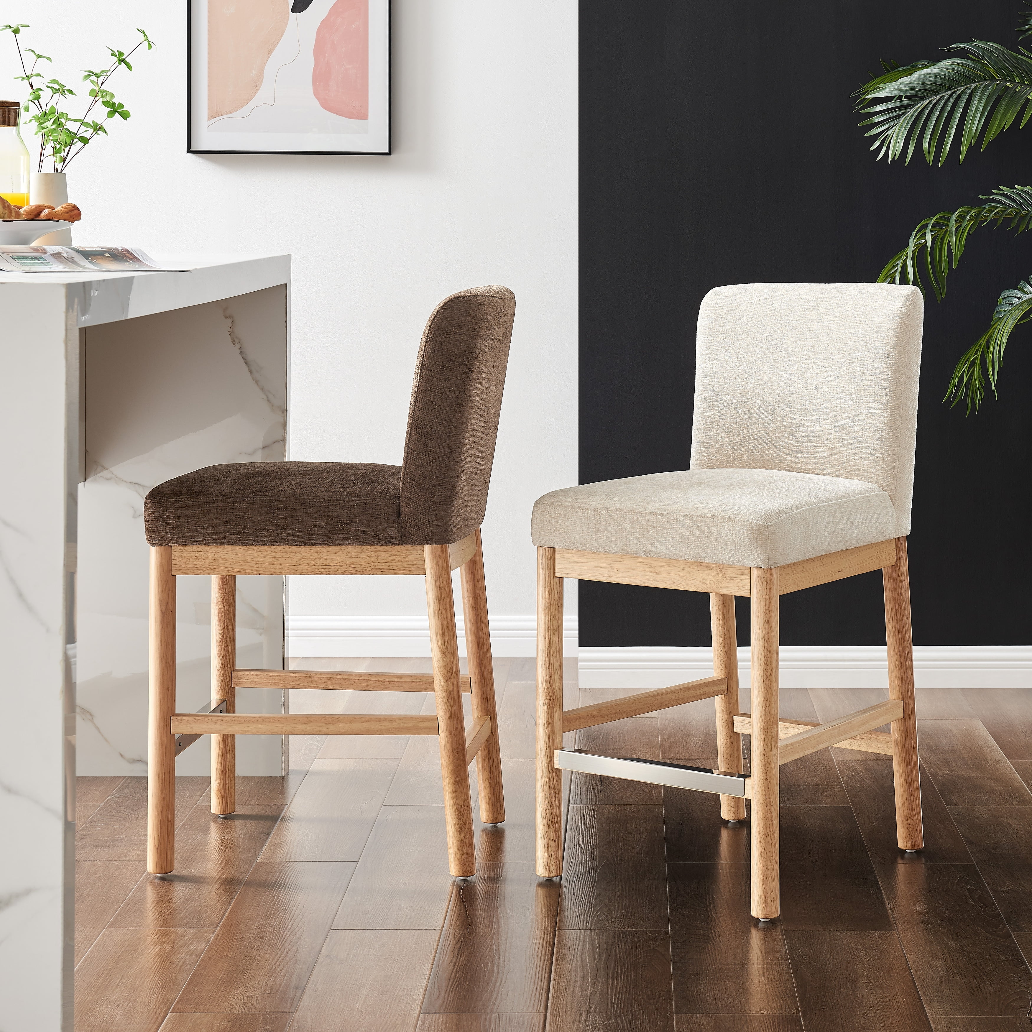 New Pacific Direct Bloomfield Fabric Counter Stool in Santana Dark ...