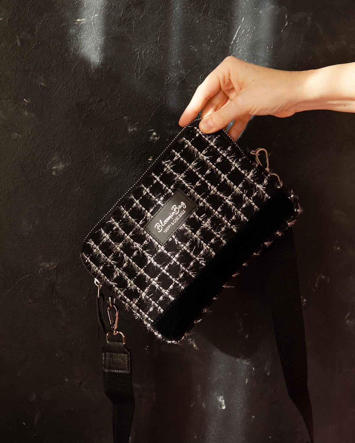 Bloominbag Noir Tweed Crossbody Bag - Walmart.com