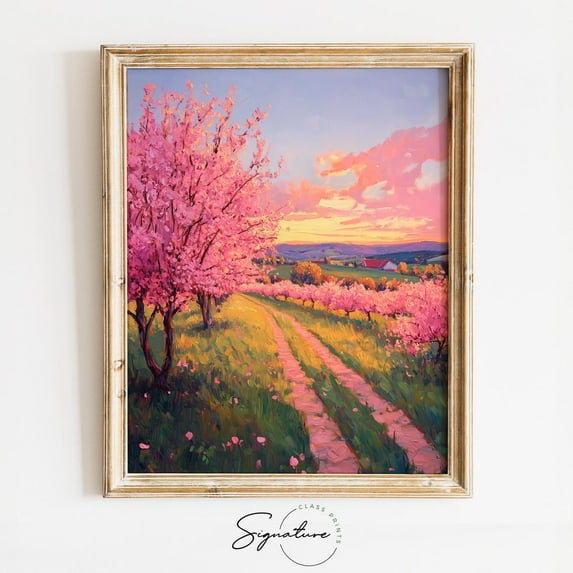 Blooming Apple Orchards, Rustic Spring Wall Art, Vintage Normandy ...