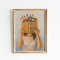 Blooming Book Floral Head Reading Poster Unframed Paper Print - Walmart.com