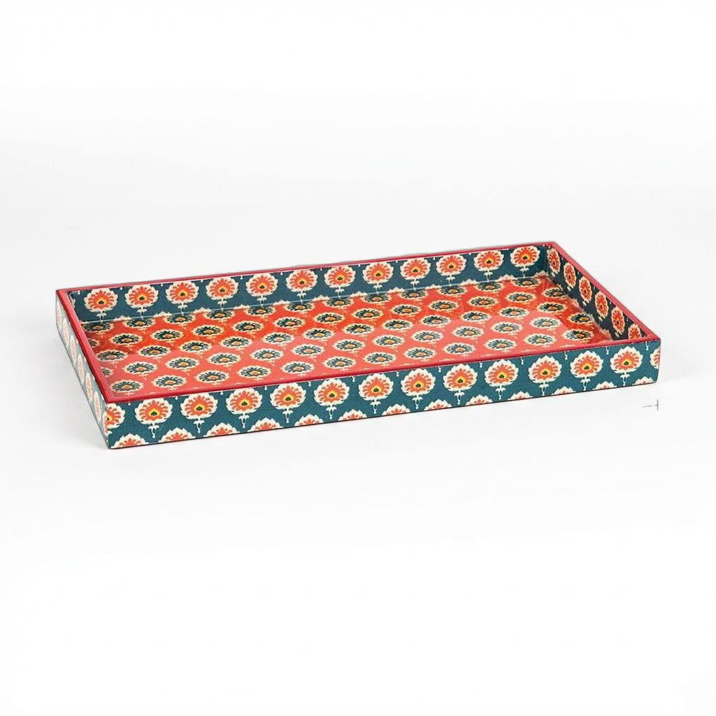 Chumbak Blooming Buds Rectangular Serving Tray, Floral, Multicolor ...