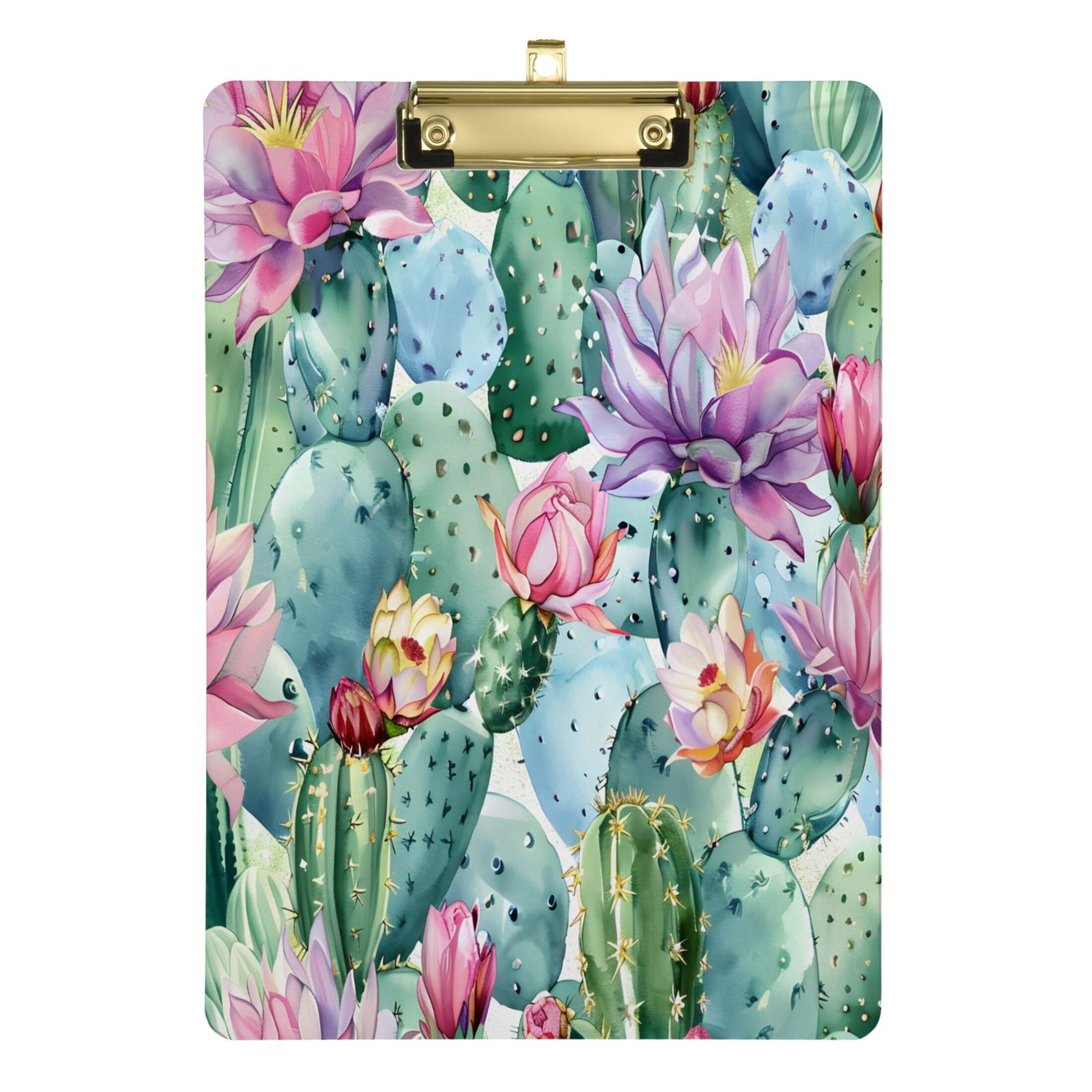 Blooming Cactus Flowers Acrylic Clipboards A4 Standard Letter Size ...