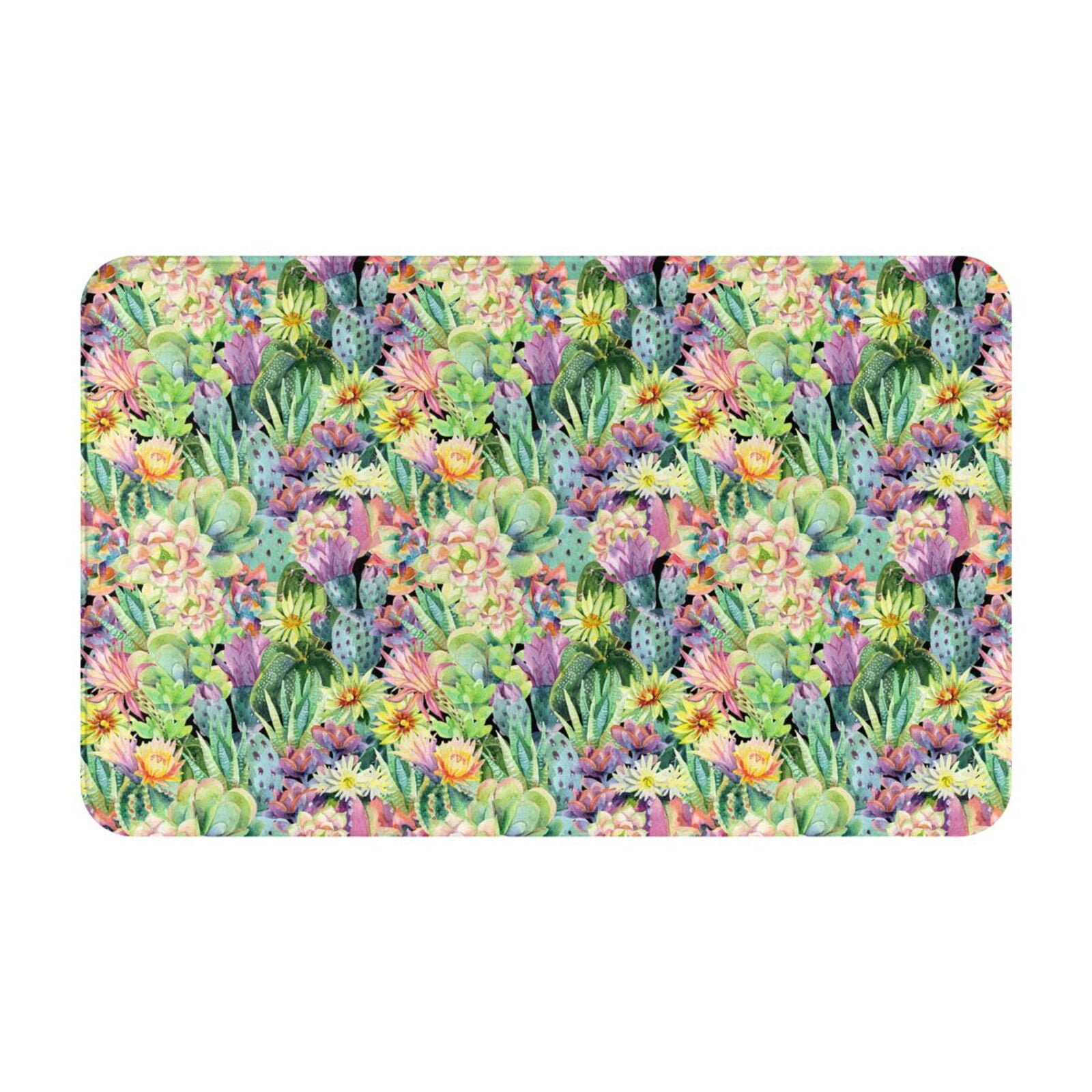 Blooming Cactus Front Door Mat, Indoor Mats for Bedroom Bathroom ...
