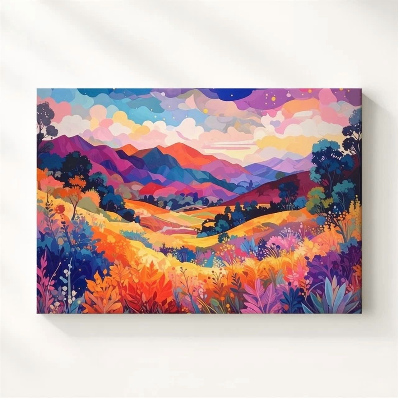 Blooming Dreamscape Wall Art Colorful Abstract Fantasy Landscape Art ...