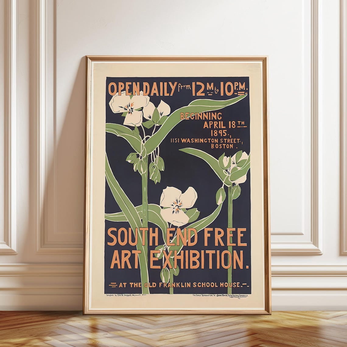 Blooming Elegance Victorian Art Nouveau Flower Exhibition Poster ...