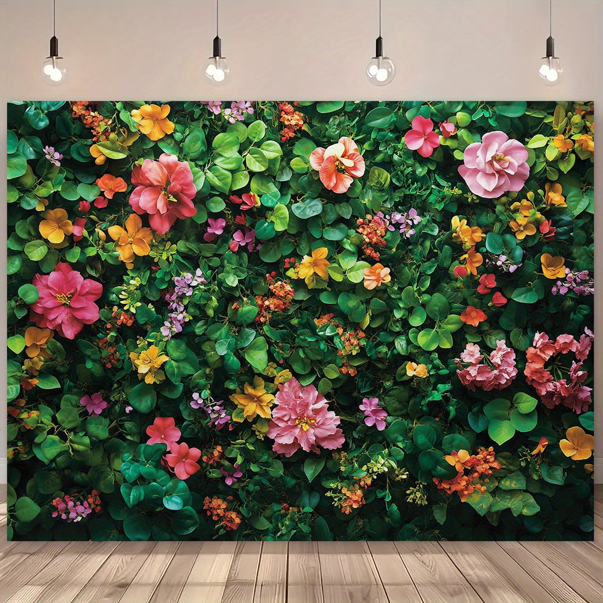 Blooming Floral Wall Backdrop Banner Lush Garden Flower Photography ...