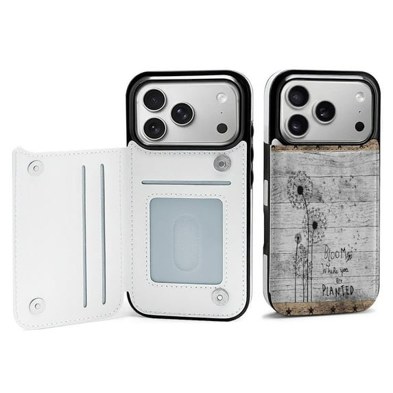 Blooming Flower Hope Seeds Wind Leather Wallet Case for iPhone 16 Pro ...