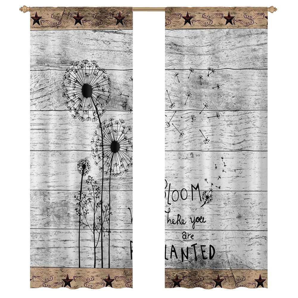 Blooming Flower Hope Seeds Wind Sheer Window Curtains for Living Room ...