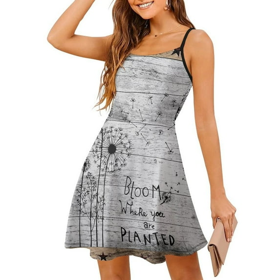 Blooming Flower Hope Seeds Wind Slip Dress Dress Summer Elegant Women's ...