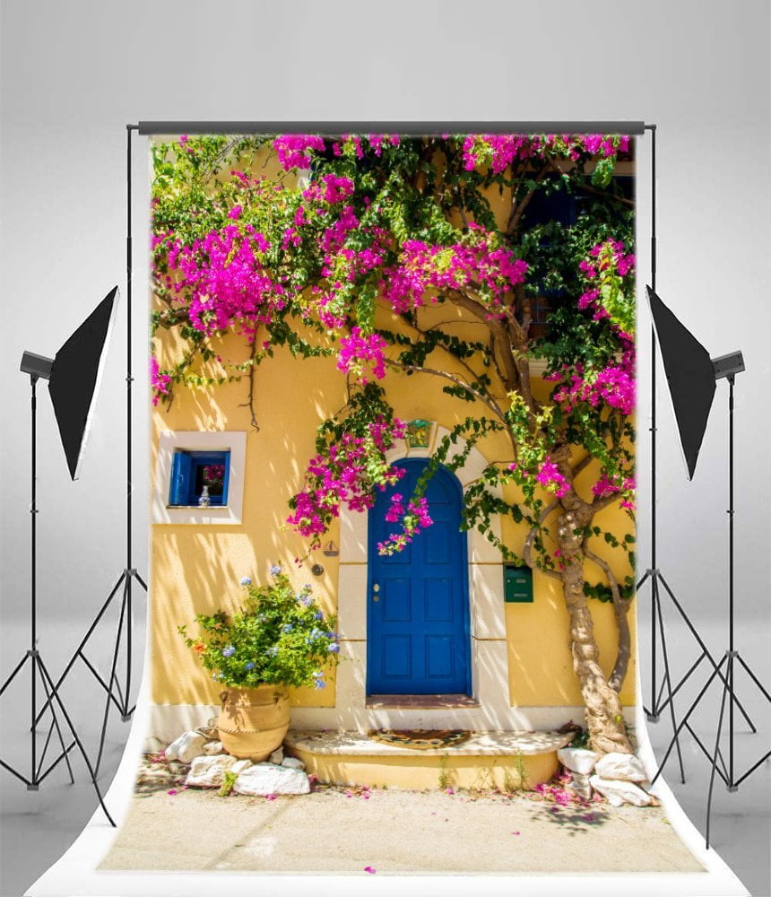 Blooming Flowers Backdrop 5x7ft Photography Backdrop Outdoor Arch House ...