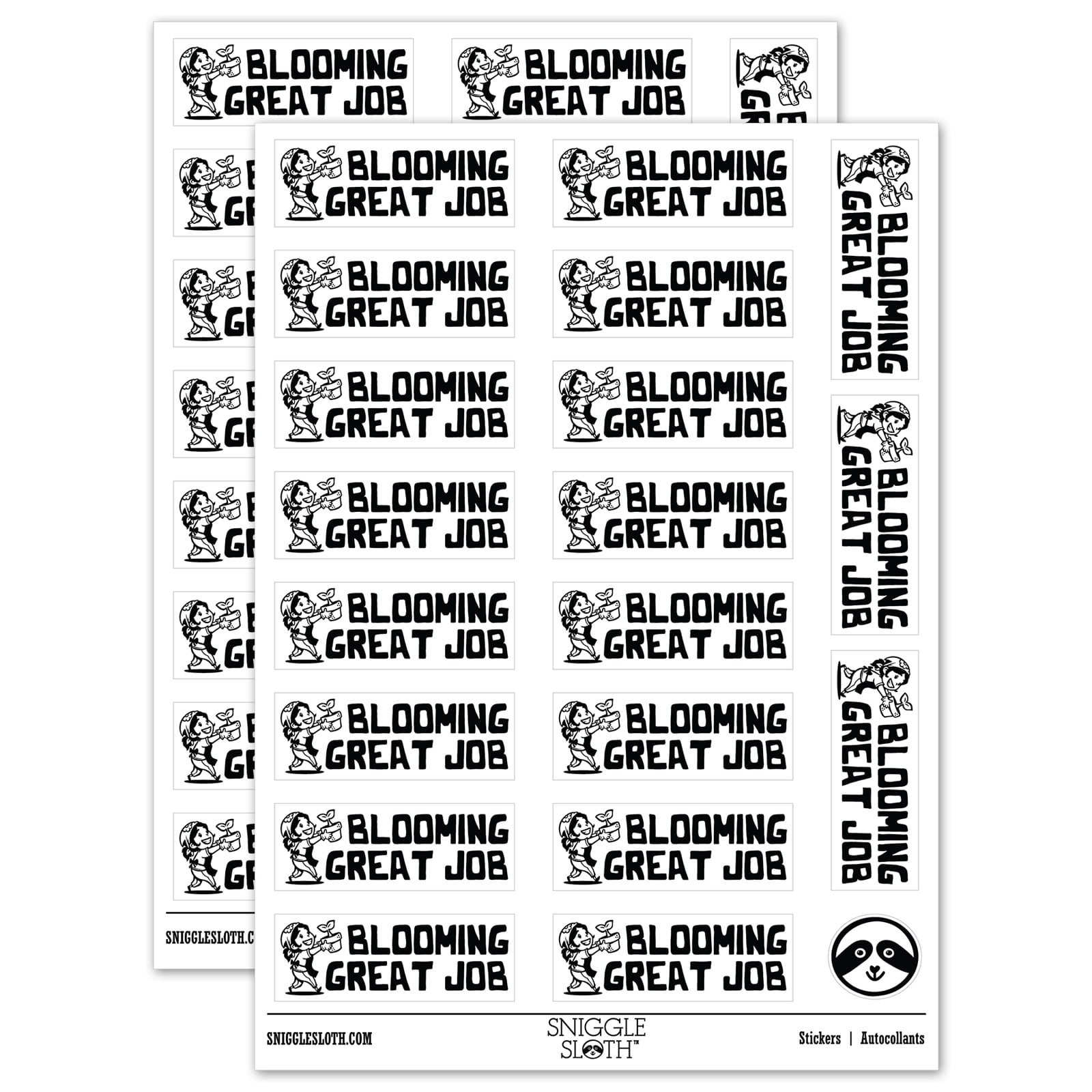 Blooming Great Job Gardener Plant Teacher Student School Sticker Set ...