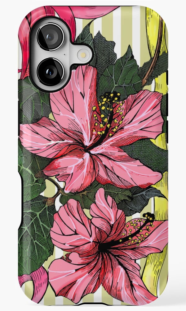Blooming Hibiscus Tropical Flower Garden Phone Case for iPhone 11 12 13 ...