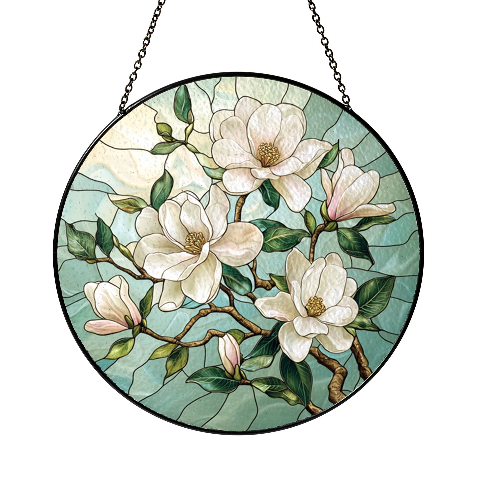 Blooming Magnolia Tree Stained Glass Suncatcher – Window Art - Walmart.com