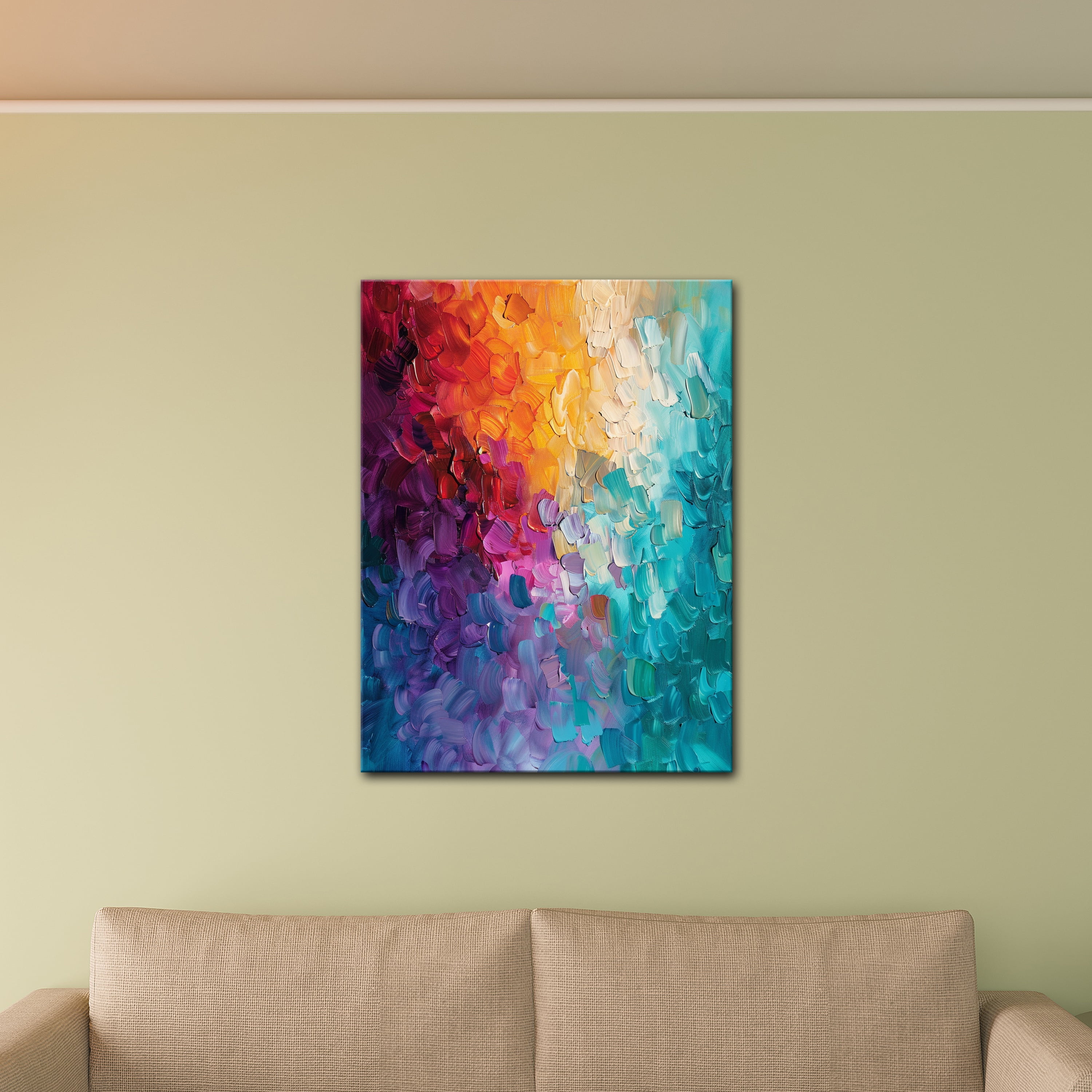 Blooming Melody- Colorful Scale Abstract Rhyme (24 "x16" Customizable ...