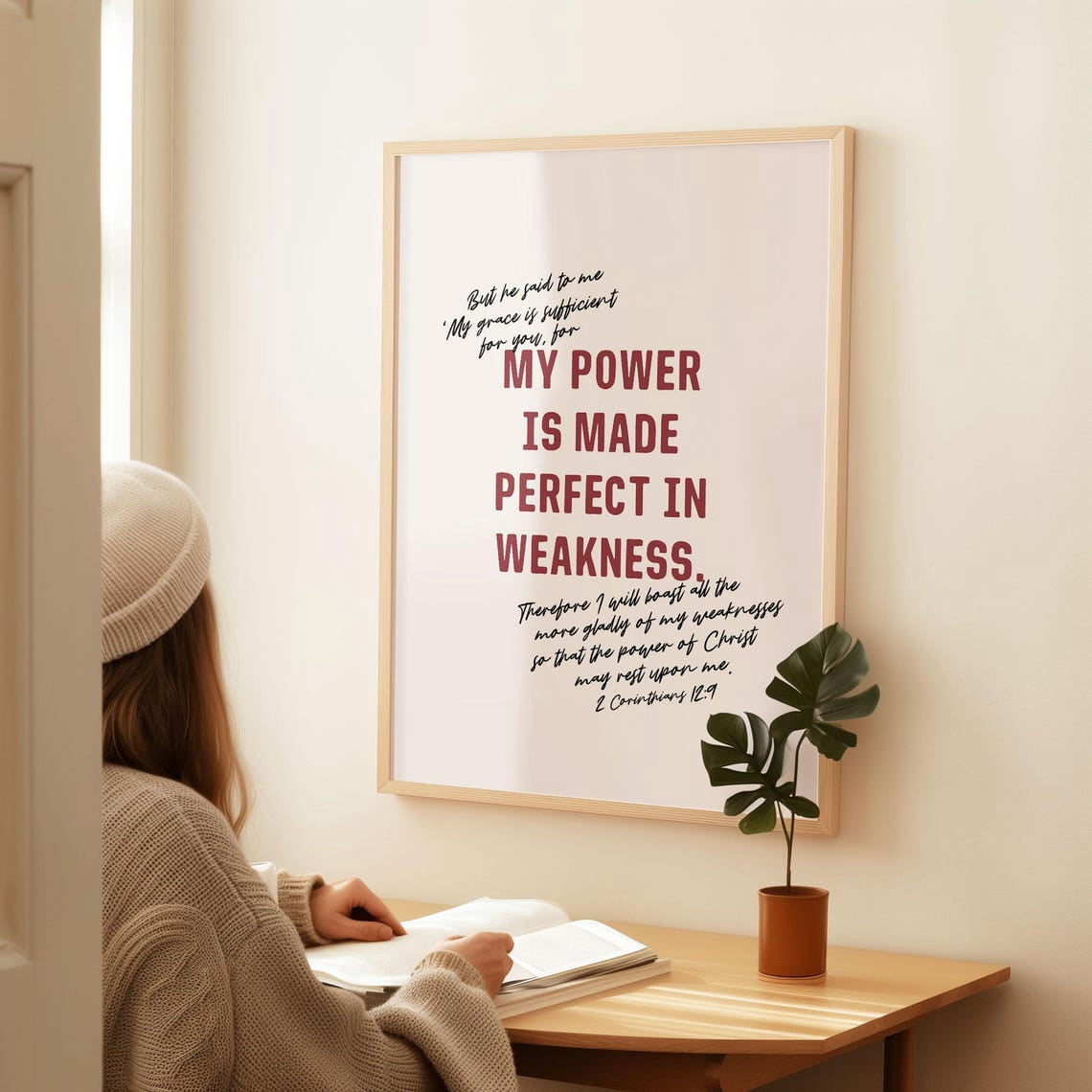 Christian Wall Art, 2 Corinthians 12 9, When I Am Weak, He Is Strong ...