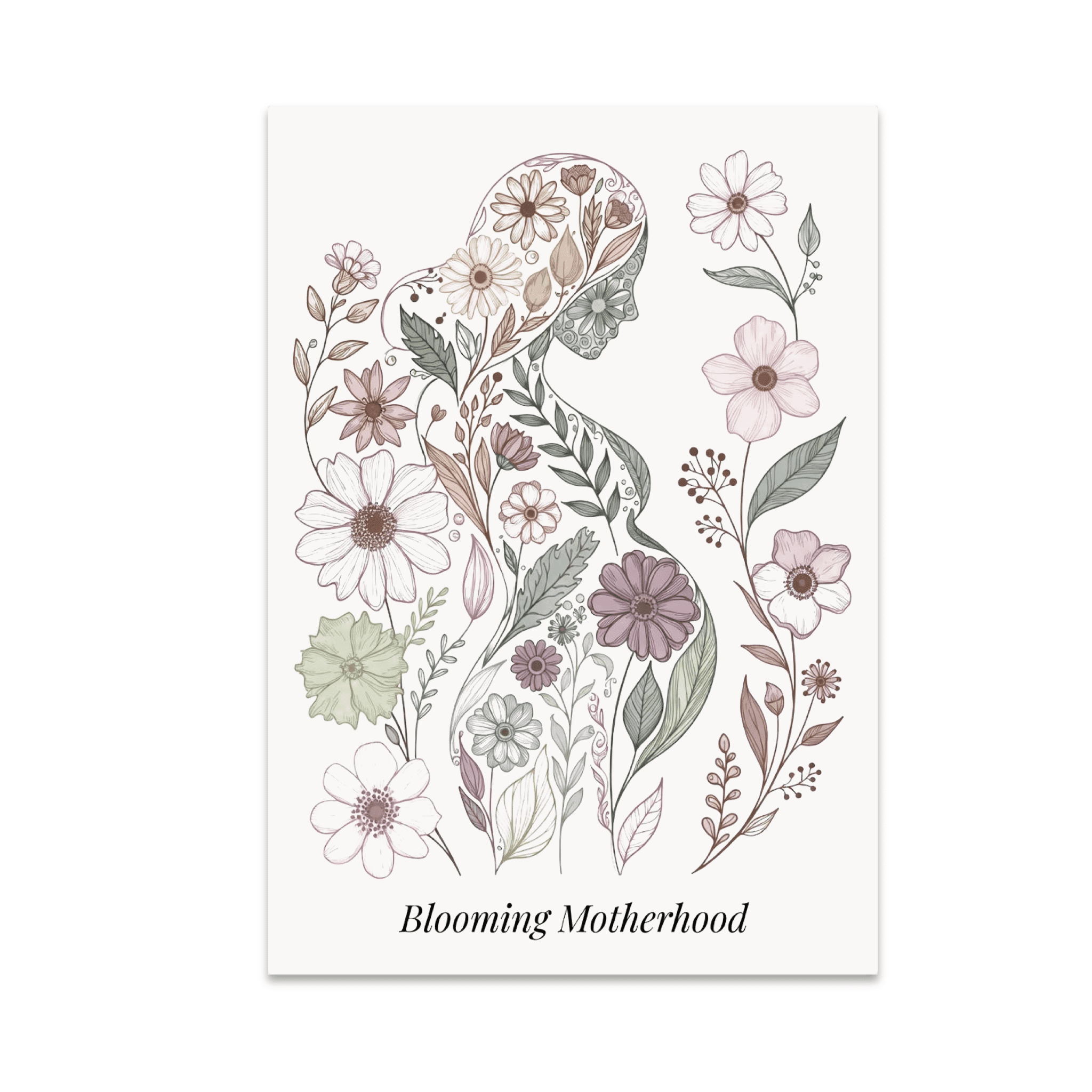 Blooming Motherhood Floral Maternity Art - Expecting Families - 13x19 ...