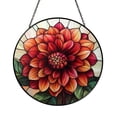 Blooming Orange Window Glass Suncatcher Ornament, Radiant Floral Light ...