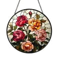 Blooming Ranunculus Garden Glass Suncatcher Window Hanging, Floral ...