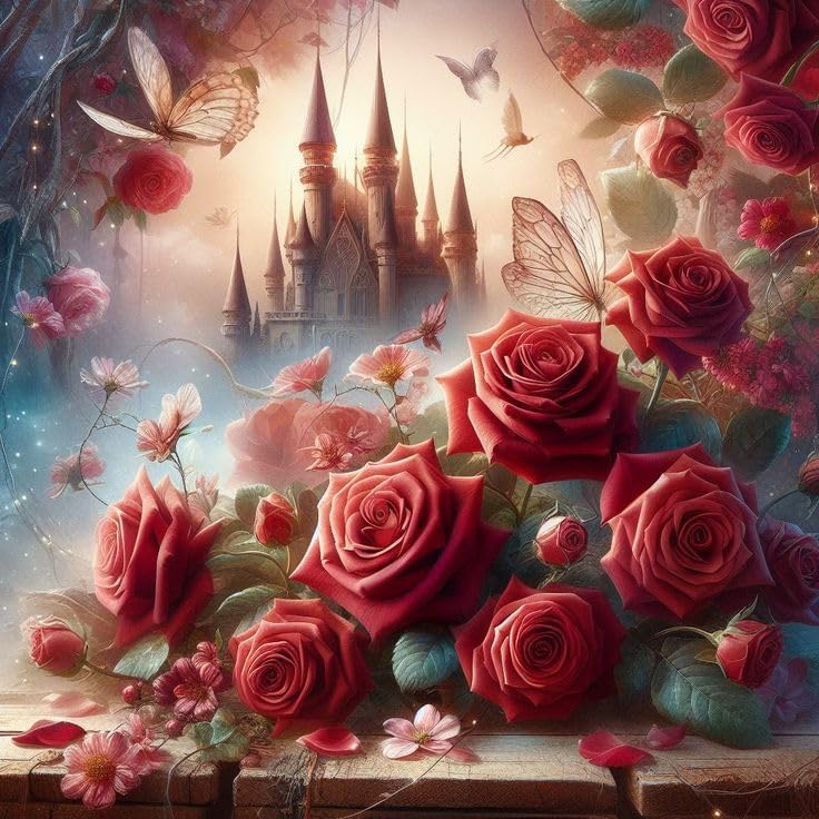 Blooming Red Roses 500 Piece Jigsaw Puzzle Suitable for All Groups of ...