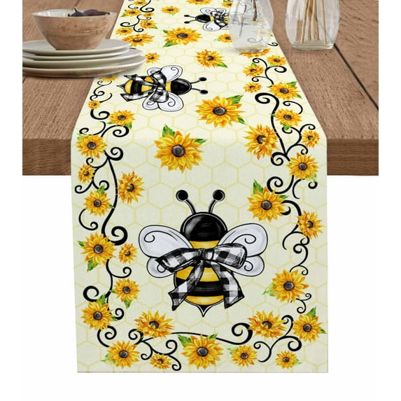Blooming Sunflower Flower Plant Table Runners For Wedding Party ration ...