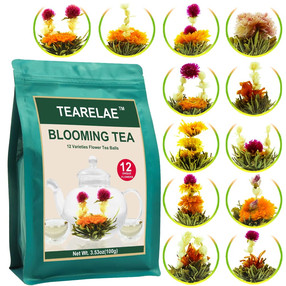 Blooming Tea Flowers - 12Pcs Individually Sealed Flowering Tea Balls ...