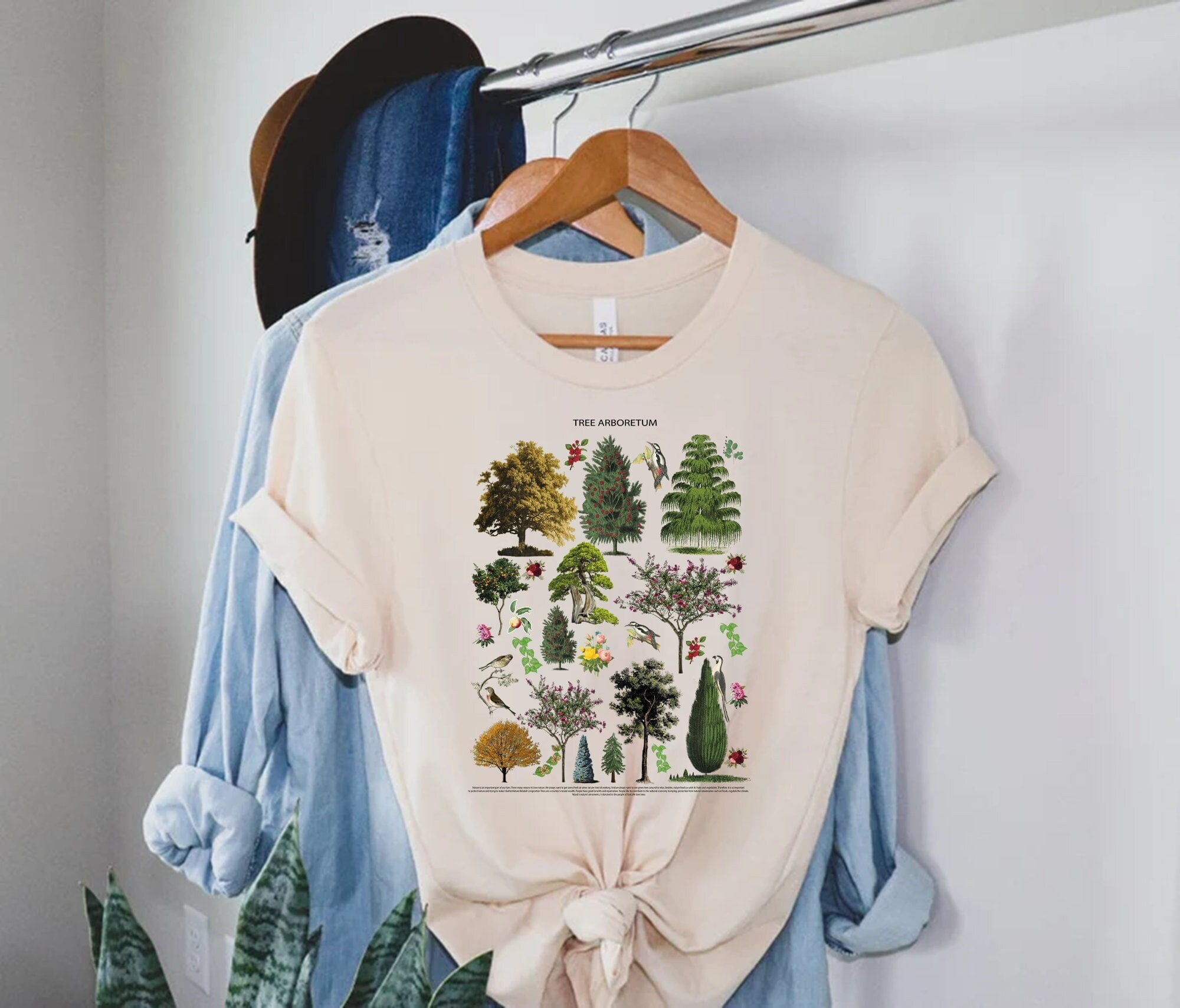 Blooming Trees Botanical Shirt, Tree Nature Plants Lover Gift, Art ...