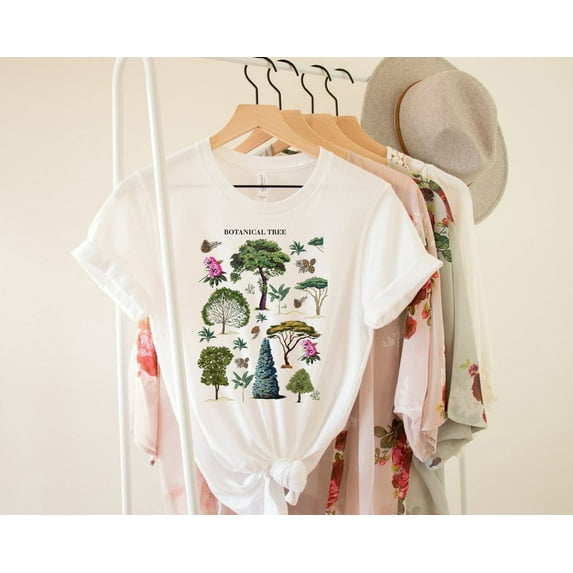 Blooming Trees Botanical Tshirt, Cottagecore Fashion,Tree Nature Plants ...