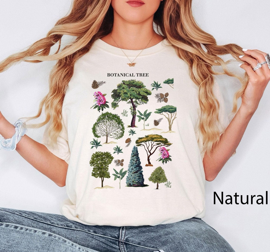 Blooming Trees Botanical Tshirt , Vintage Art Shirt, Aesthetic ...