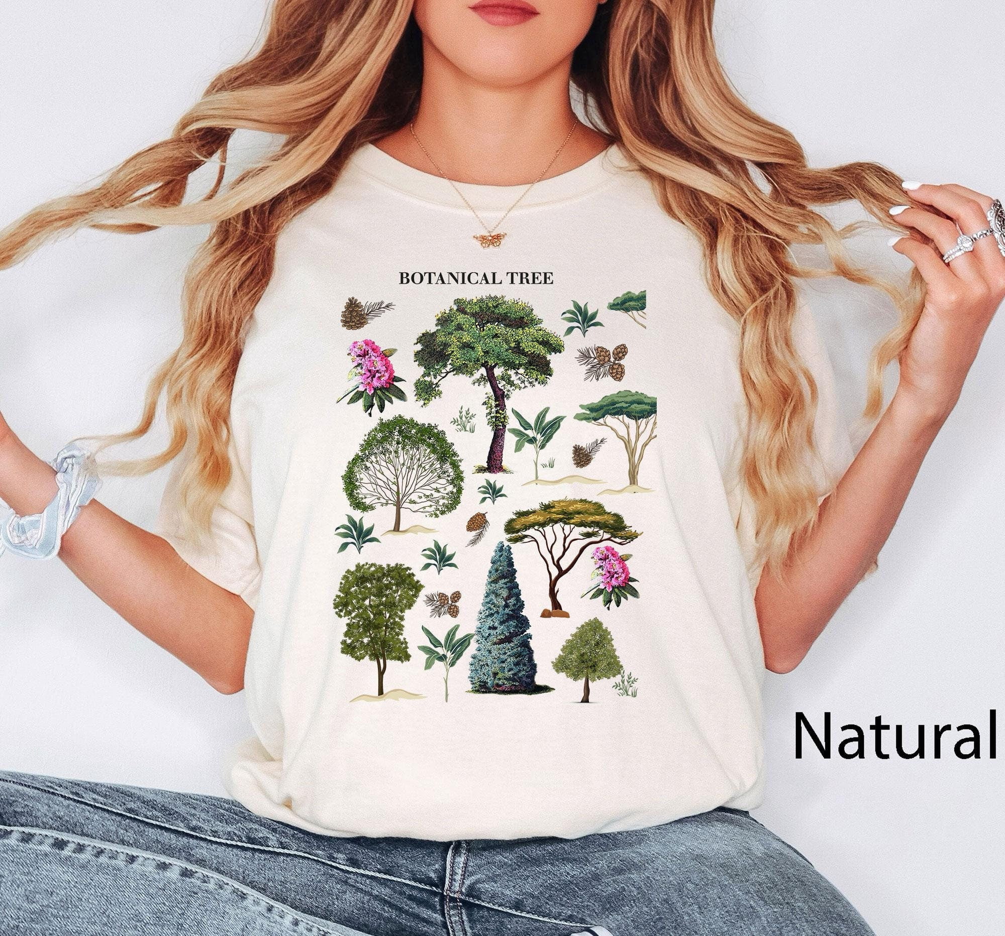 Blooming Trees Botanical Tshirt, Vintage Art Shirt, illustration Tshirt ...