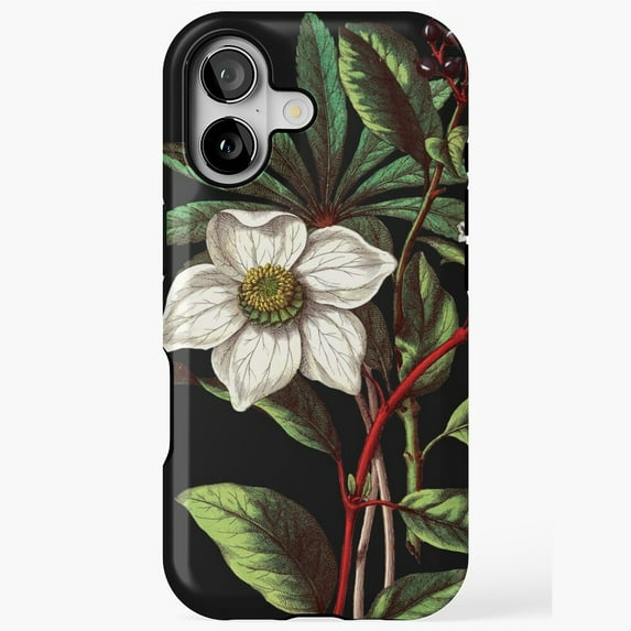 Blooming Vintage Botanical Rose Design Case for iPhone 17 16 15 14 13 ...
