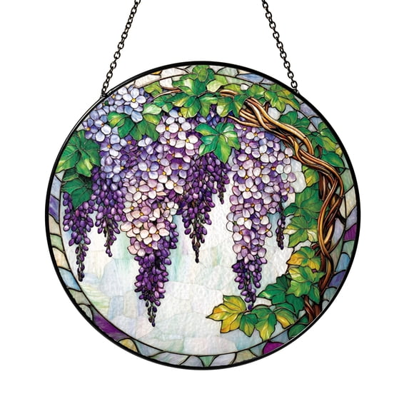 Blooming Wisteria Tree Stained Glass Style Window Hanging Suncatcher ...