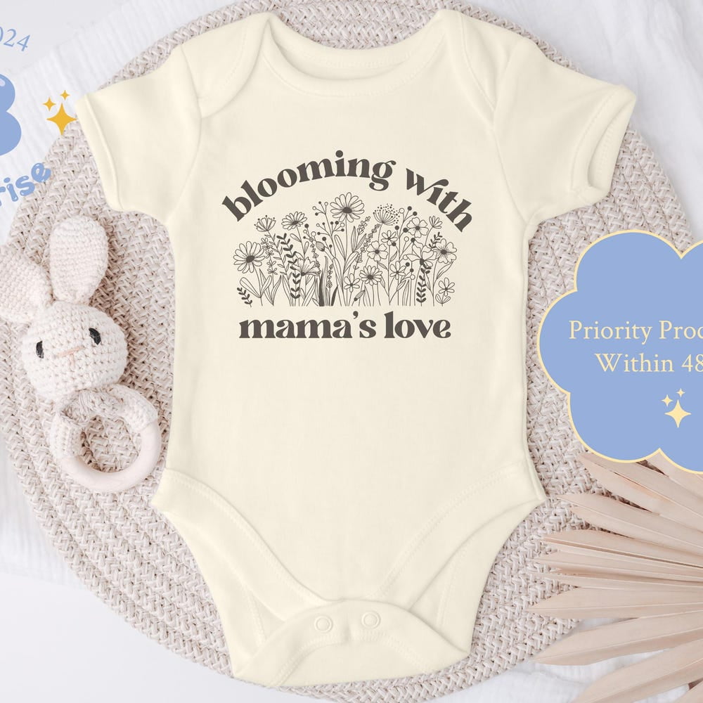 Blooming With Mama'S Love Onesie, Floral Mother'S Day Baby Bodysuit ...