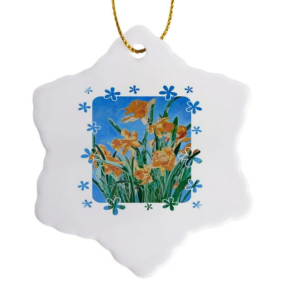 3drose, Blooming Yellow Daffodils Bold Line Art Cut Out, 3 inch ...