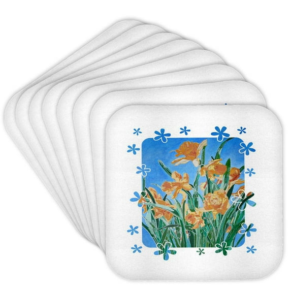 3drose, Blooming Yellow Daffodils Bold Line Art Cut Out, Set of 8 ...