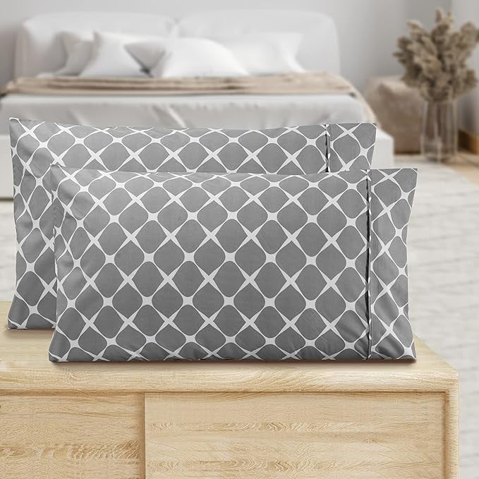 Bloomingdale Pattern Pillowcase 1500 Series 2-Piece Set, Easy Slip-On ...