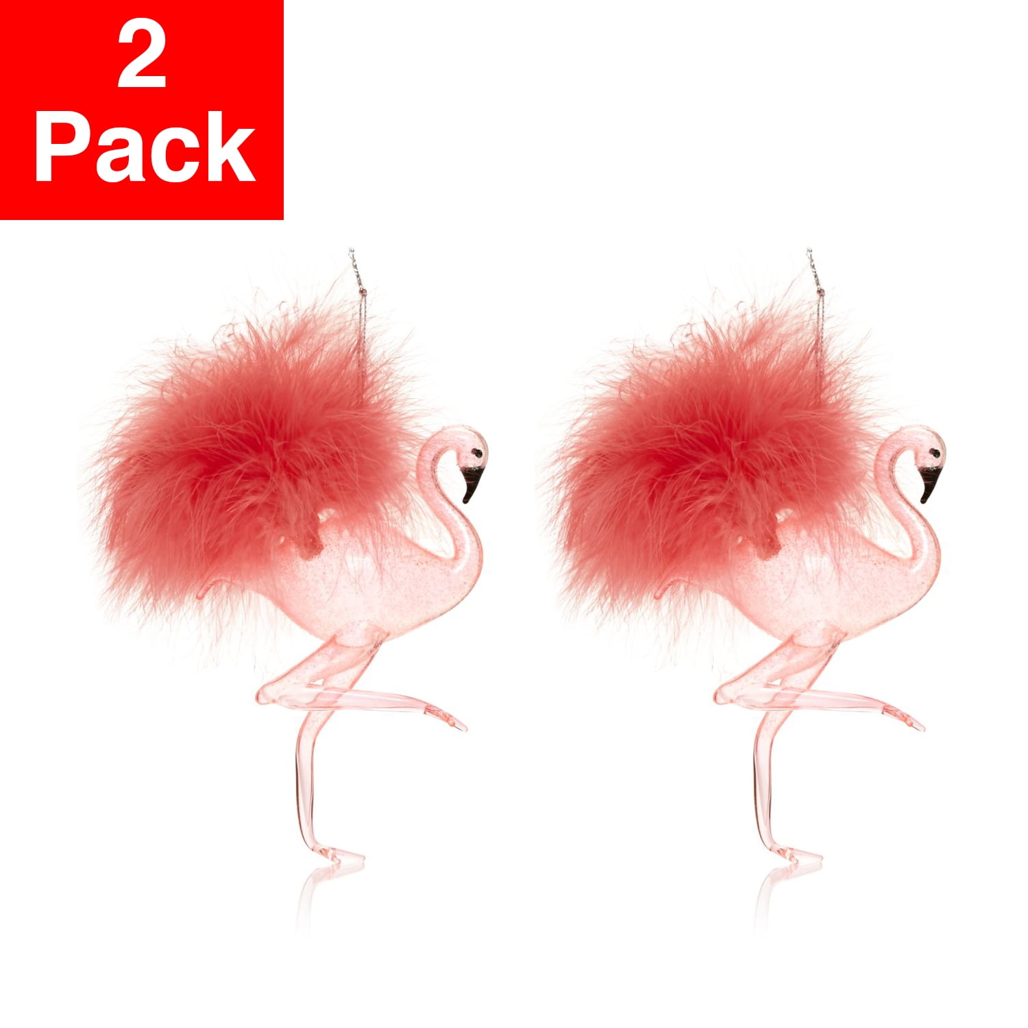 Bloomingdale’s Pink Flamingo Glass Ornament, Pink - Set of 2 - Walmart.com