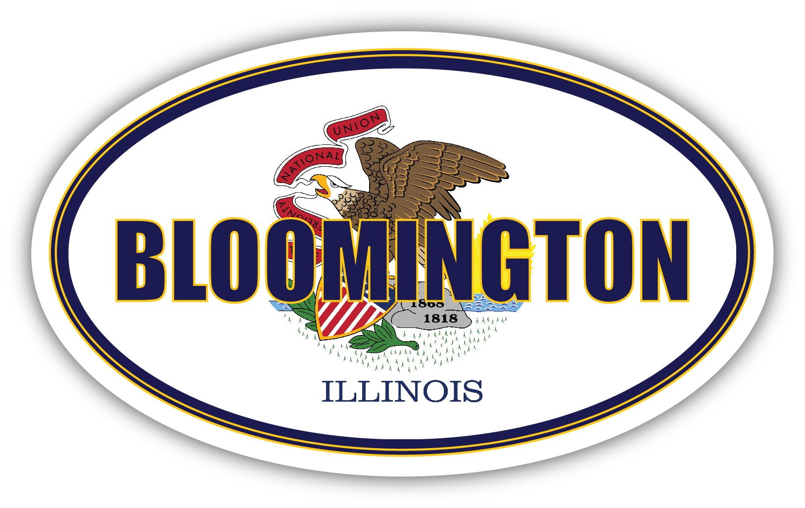 Bloomington City Illinois State Flag | IL Flag McLean County Oval State ...